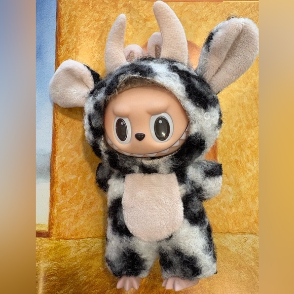 Toys | Labubu Adorable Cow Black And White Plush Costume Doll Not ...